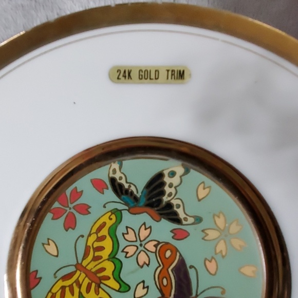 Antique | Kitchen | Antique Cloisonne 24 Kt Gold Trim Plate | Poshmark